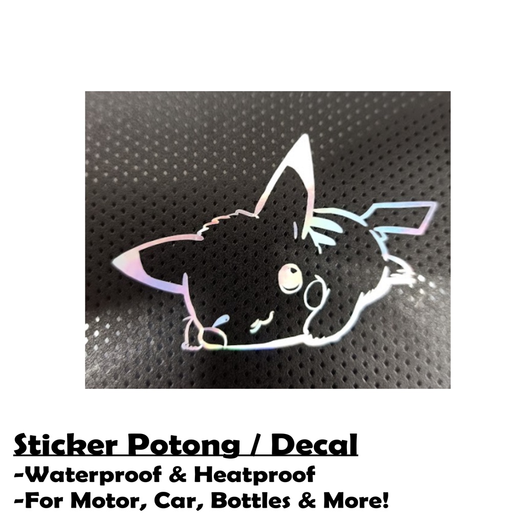 [STICKER POTONG / DECAL] PIKACHU STITCH HELLO KITTY CAR MOTOR MICKET ...