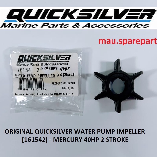 ORIGINAL QUICKSILVER WATER PUMP IMPELLER [161542] - MERCURY 40HP 2 STROKE | Shopee Malaysia