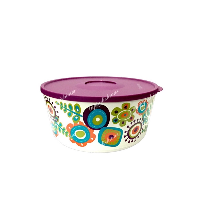 Tupperware Large Ilumina Stack Bowl Canister in Dark Purple Floral ...