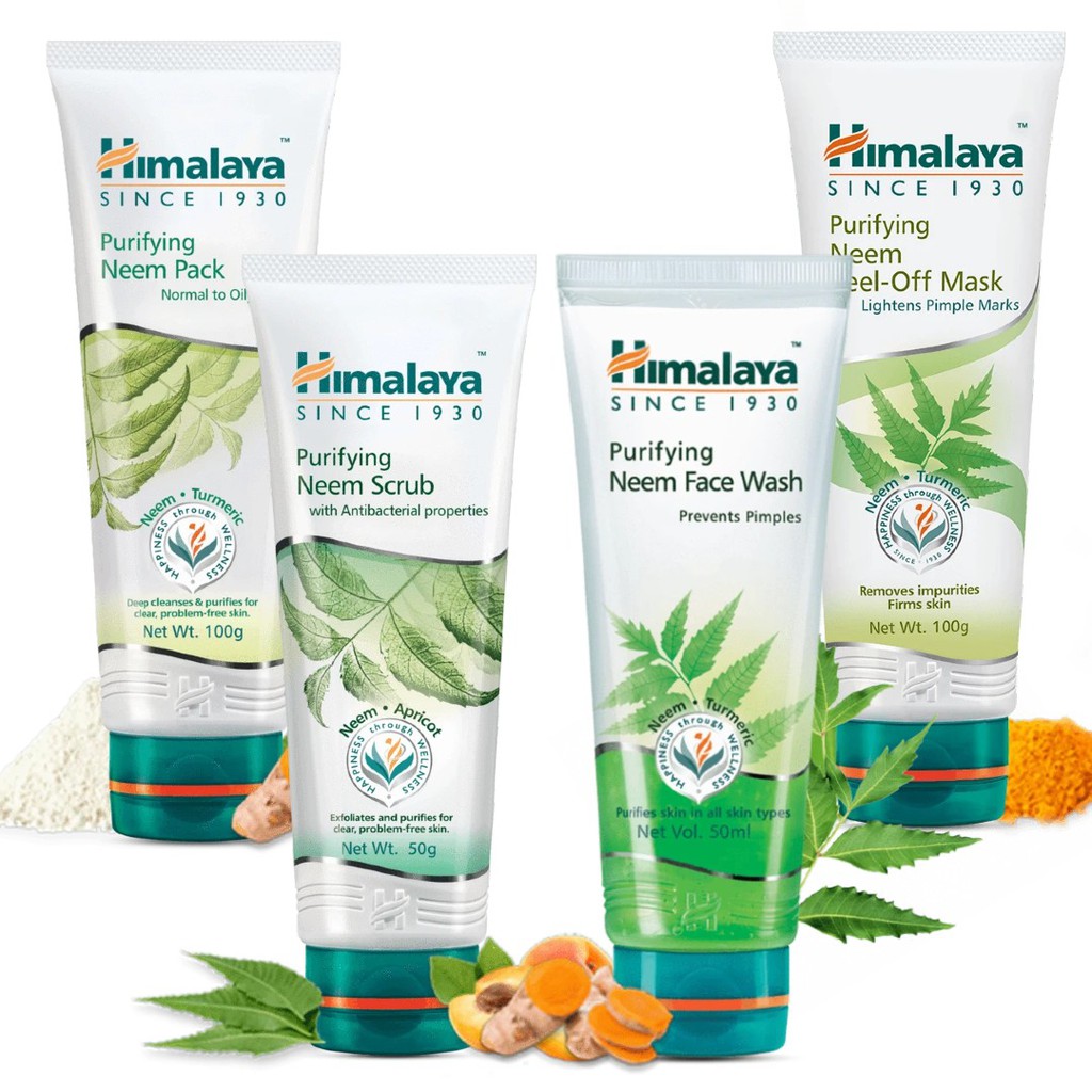 Himalaya Neem Face Wash Neem Face Pack Neem Scrub Neem Peel-off Mask ...