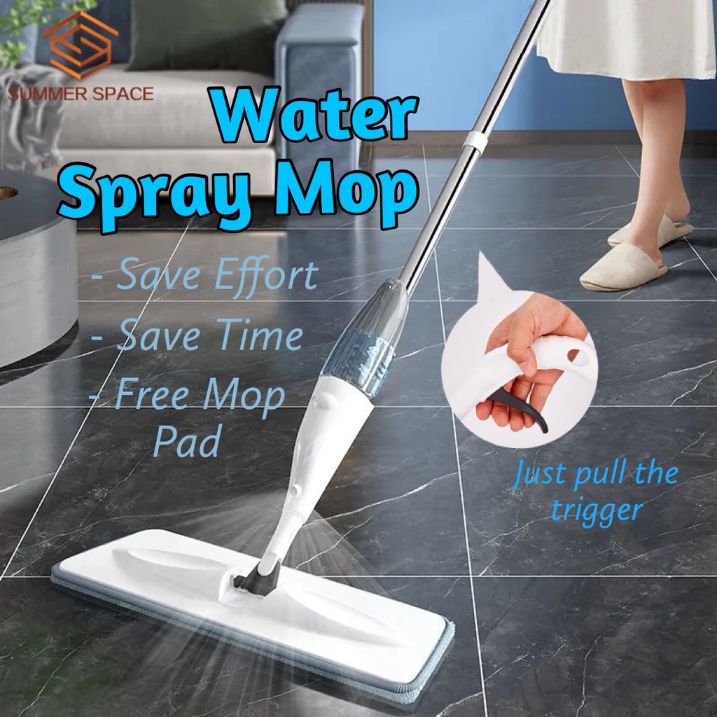 ⭐️READY STOCK⭐️ Water Spray Mop Floor Cleaner Washable Microfiber Mop ...