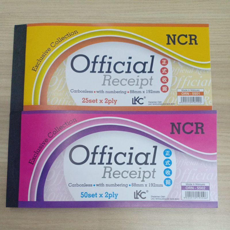 NCR Official Receipt 88mm x 192mm | Shopee Malaysia