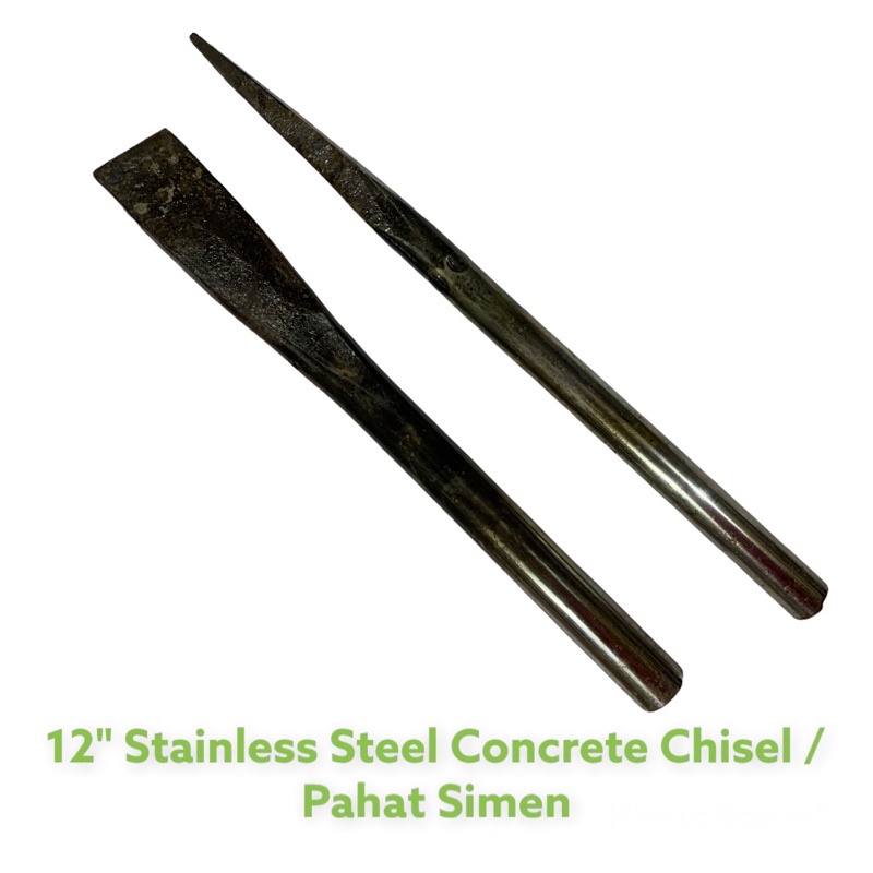STAINLESS STEEL 304 CONCRETE CHISEL / PAHAT SIMEN (POINT/FLAT) | Shopee ...