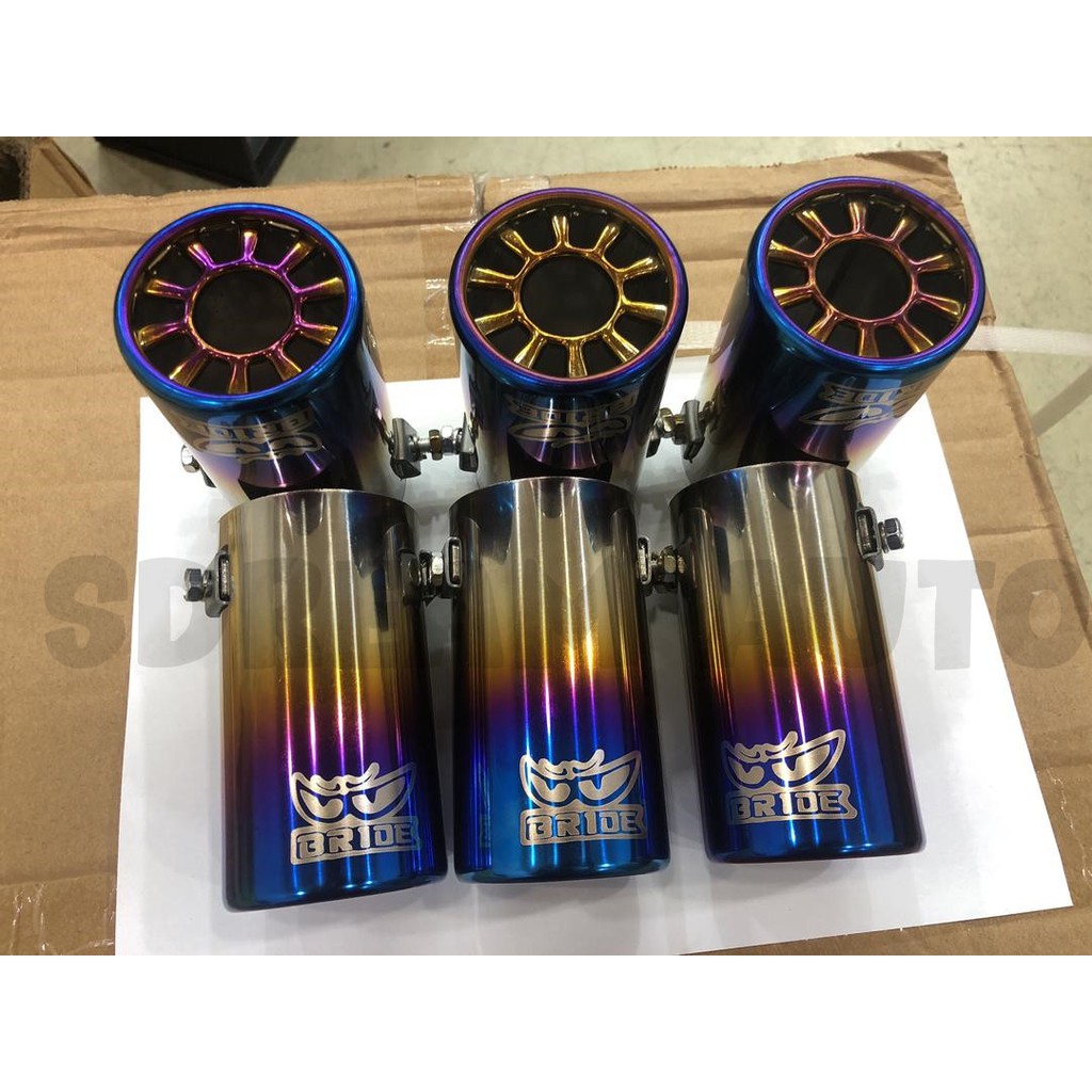 Stainless Steel Dual titanium Exhaust Pipe Car Rear Tail Muffler Tip ...