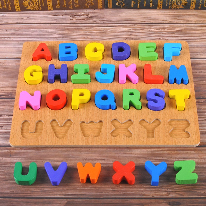 B018 - Wooden 3D Jigsaw 3D Puzzles ABC Alphabets Letters Number Animal ...