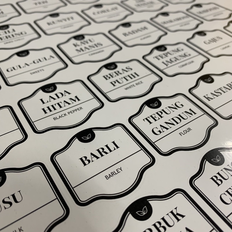 81PCS Sticker Dapur ️READYMADE ️Sticker Label Rempah Label Dapur ...