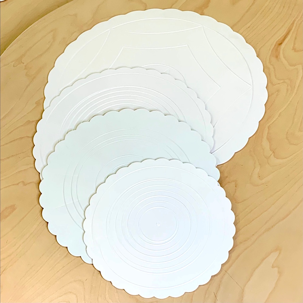 Cake Board White Plastic Cake Board Round Papan Kek Plastik 8, 10, 10.5 ...