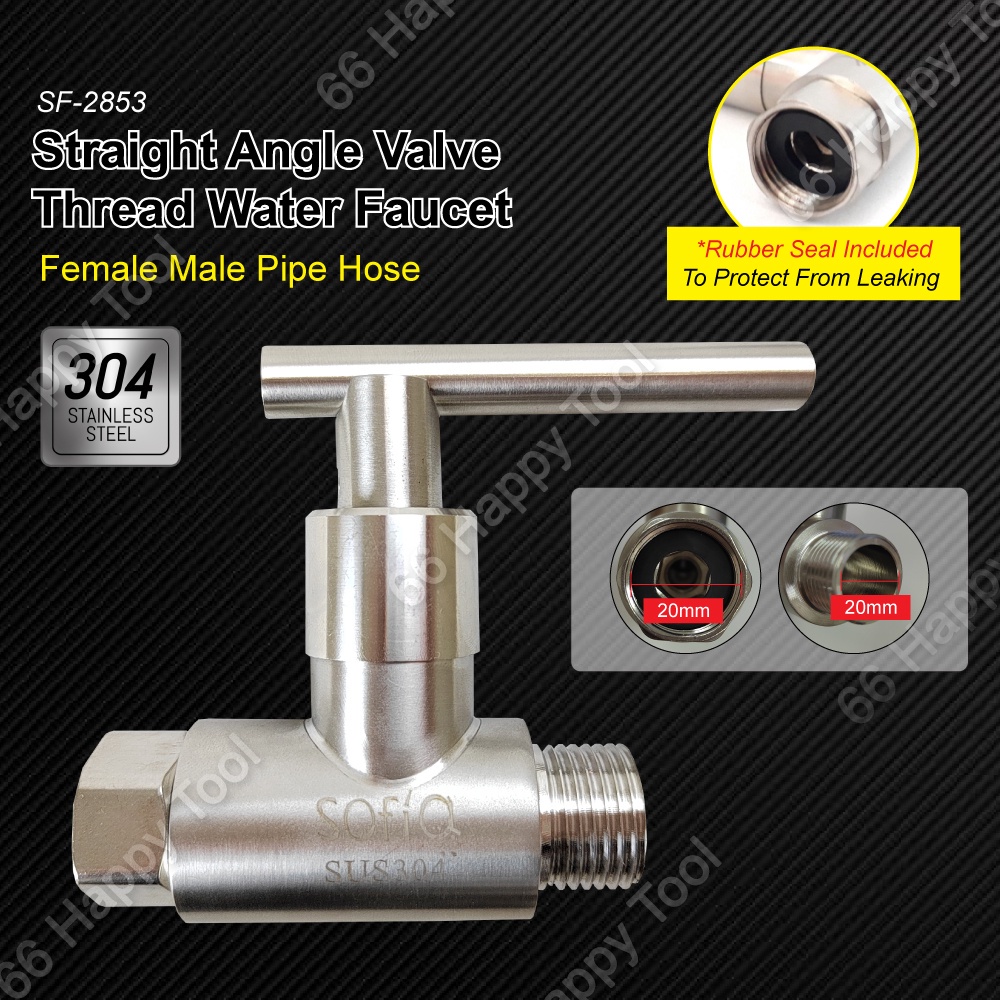 Sofia Ball Valve SF-2853 Straight Angle Valve Stainless Steel 304 ...