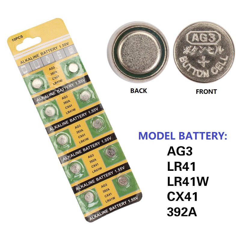 AG3 LR41 LR41W CX41 392A 1.55V AG4 AG10 AG13 CR2016 CR2025 CR2032 ...