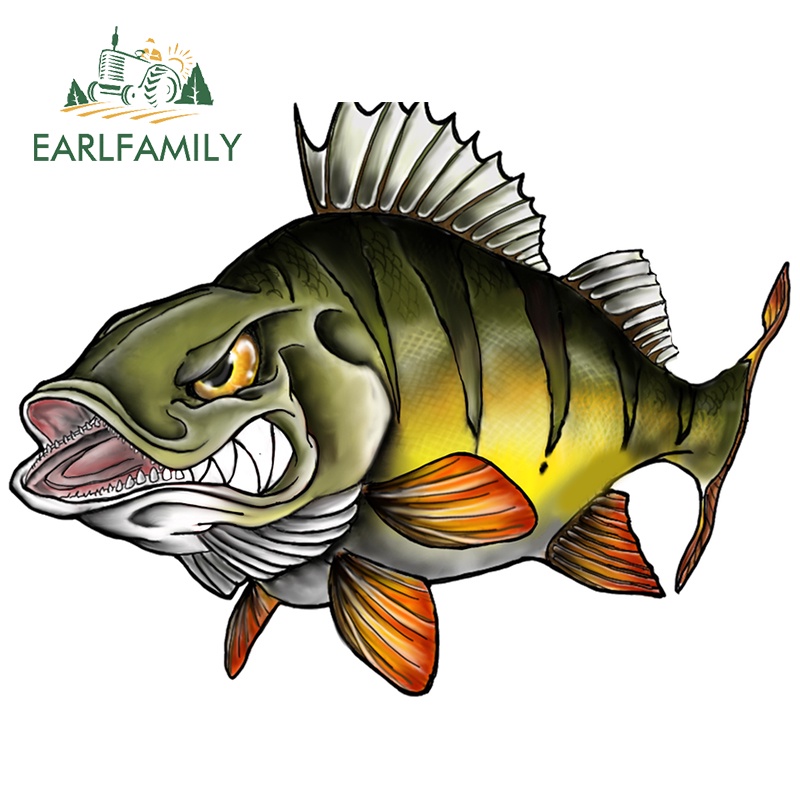 EARLFAMILY 13cm x 9.9cm for Peacock Bass Fish Anime Car Stickers ...