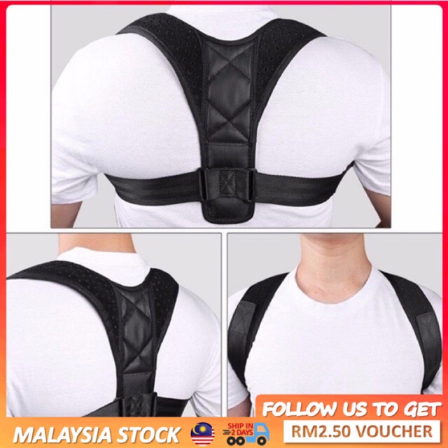 Malaysia Stock Back Corrector Strap Adjustable Shoulder Brace Belt ...