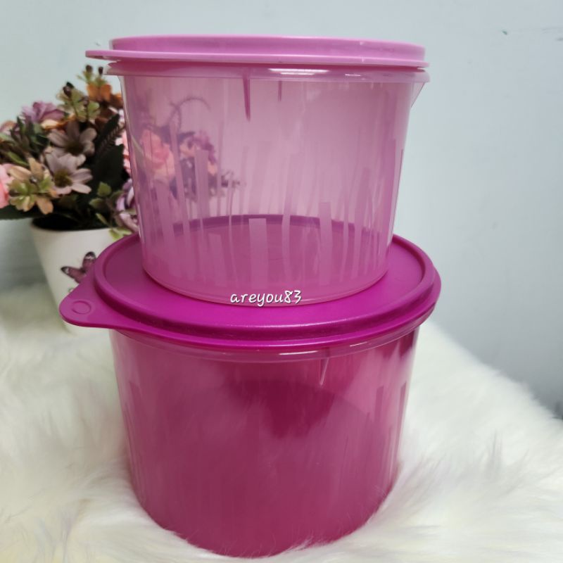 TUPPERWARE Snack N Stack SET OF 2 2.4L(1)+ 1.1L(1) |Bekas Kuih | Bekas ...