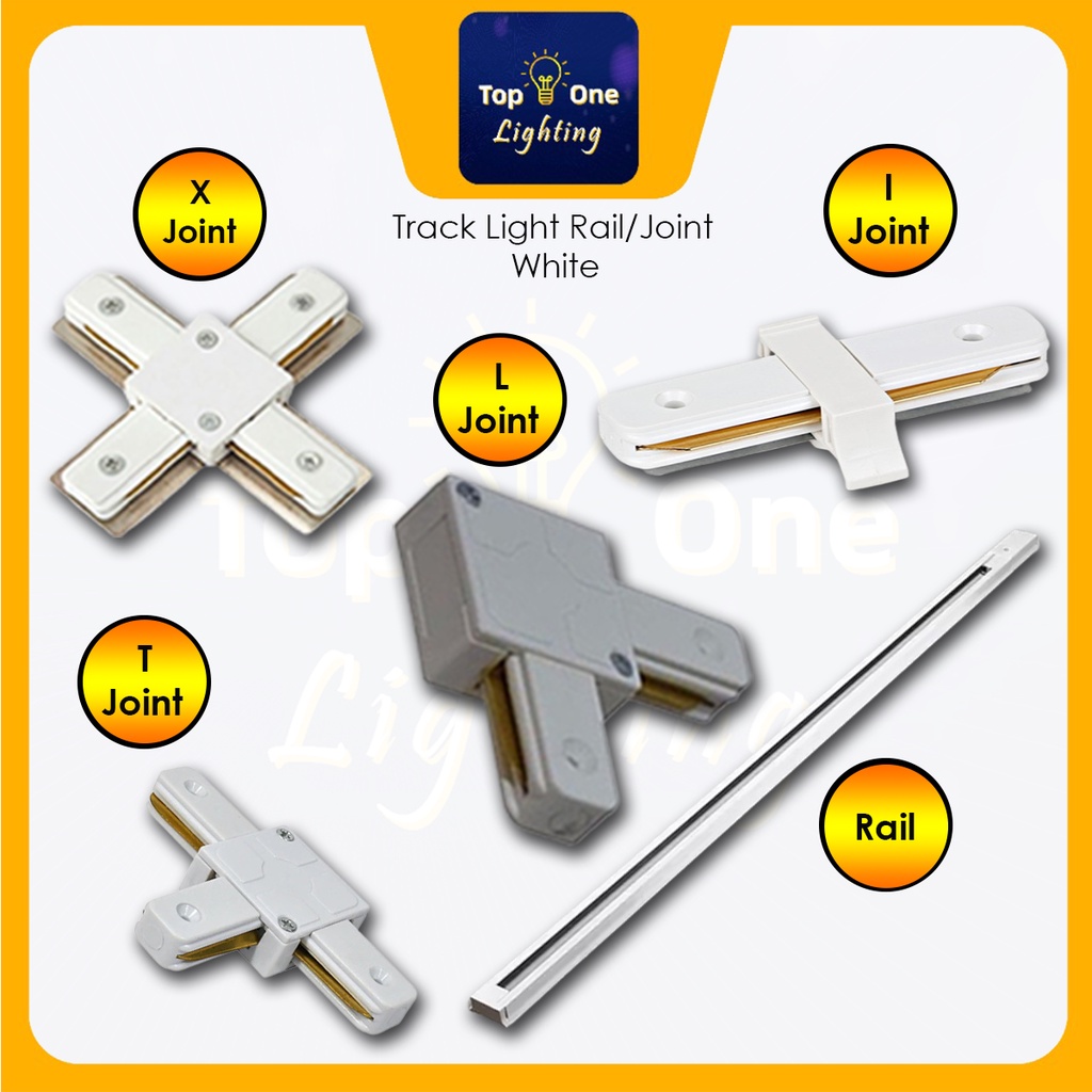 Track Light Rail 1 Meter Track Light Joint Black/White | Shopee Malaysia