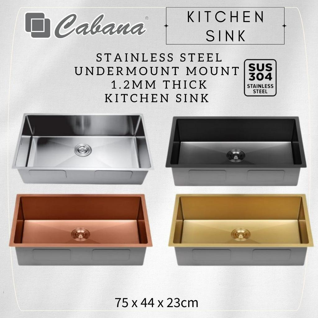 CABANA Undermount Kitchen Sink 750x440 Stainless Steel 304 Kitchen Sink ...