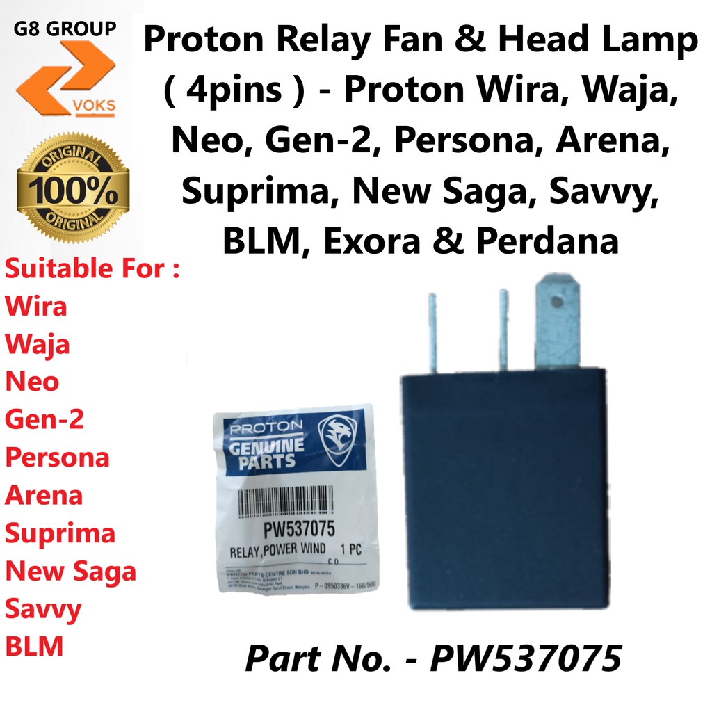 Proton Relay Fan & Head Lamp ( 4 Pins ) - Proton Wira, Waja, Neo, Gen-2 ...