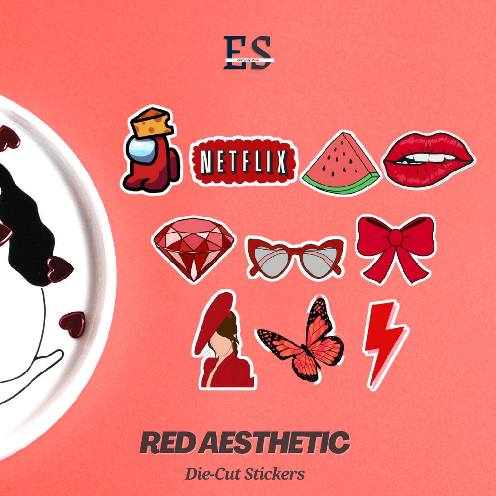 Tumblr Sticker | Aesthetic Red Sticker | Die Cut Stickers | Journal ...