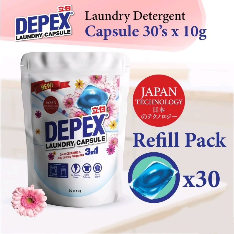 Original Depex Laundry Liquid Capsule Detergent Softpack (30 x 10g ...
