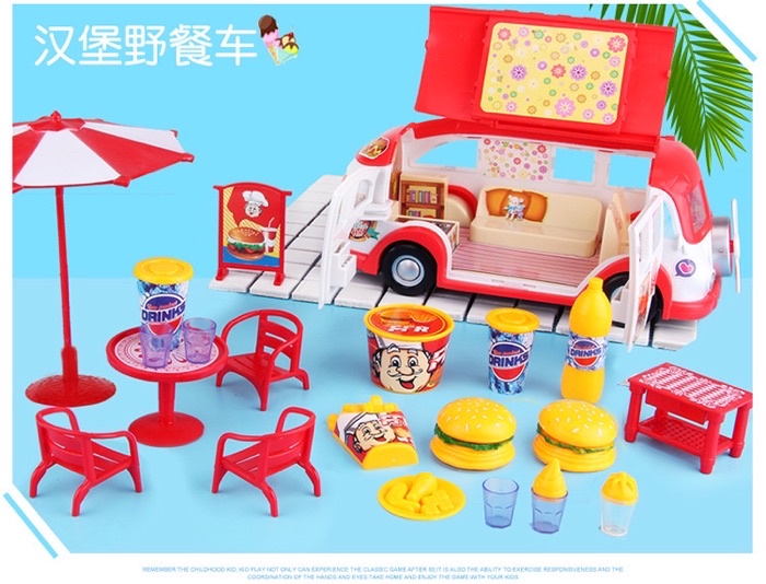 Camping Trucks Toy Baby Bus Fast Food Truck Car Toys Picnic Truck ...