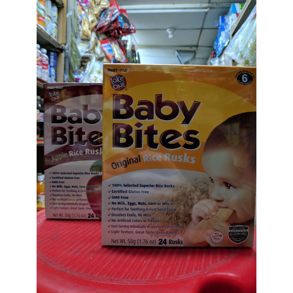 Take One Baby Bites Rice Rusks 50g (Original/Apple) | Shopee Malaysia