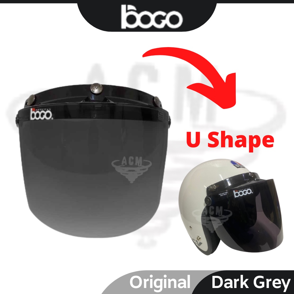 BOGO Visor 3 Button BG05 BG25 BO GO Bikko helmet SGV MS88 MAGNUM ARC ...