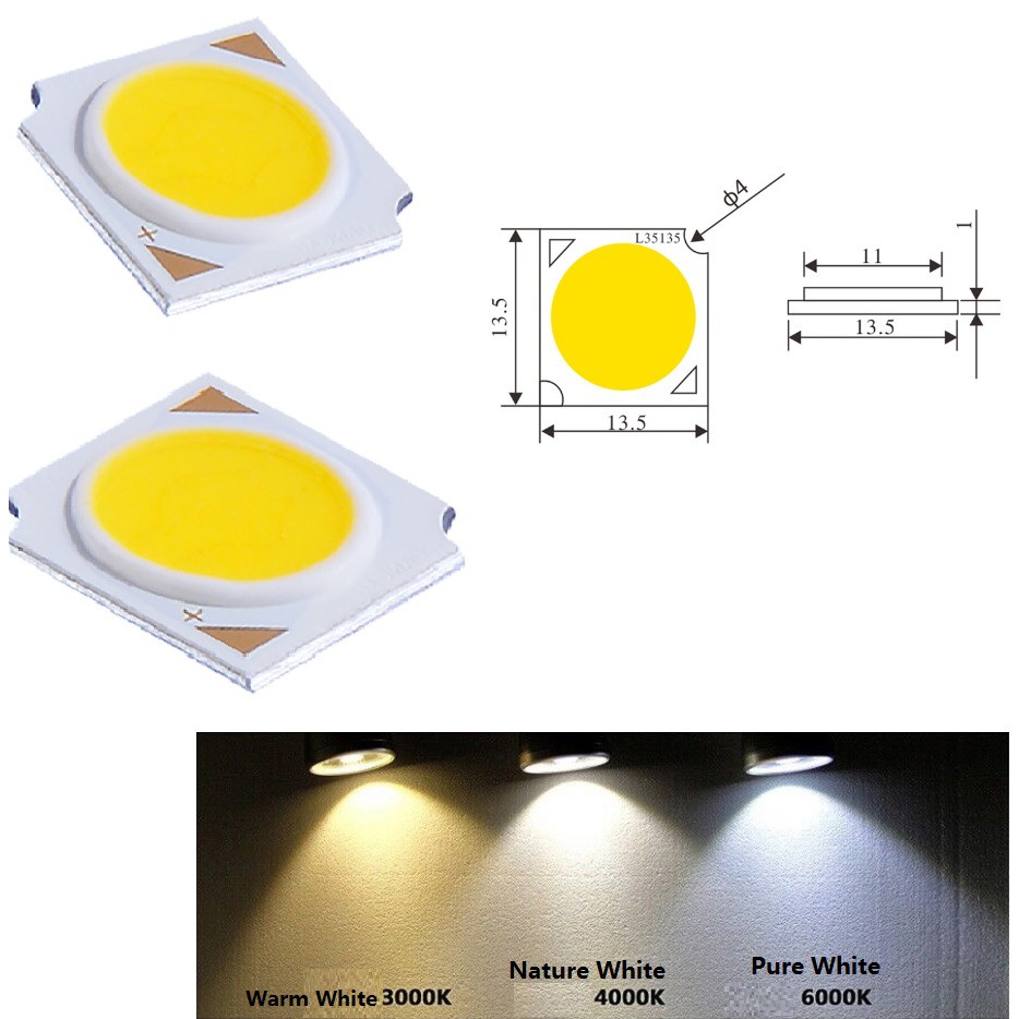5W 3W 7W 10W 12W Energy-saving LED Light Source 1313 COB Ra80 Ra90 ...