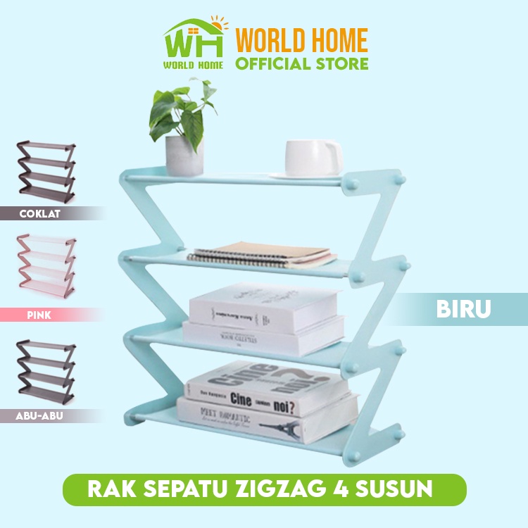 Zig Zag Shoe Rack Minimalist Shoe Rack 4-tier Multipurpose Shelf Portable Shoe Rack | Shopee ...