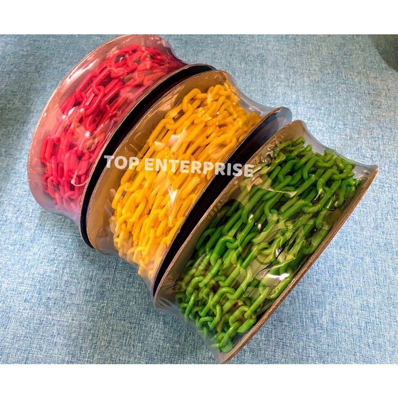 (READY STOCK) STAG PVC Safety Plastic Chain 6mm x 20meter (Red, Yellow ...