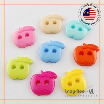 LAZY BEE 50 pieces Apple Acrylic Plastic Cute Kawaii Button DIY Sewing ...