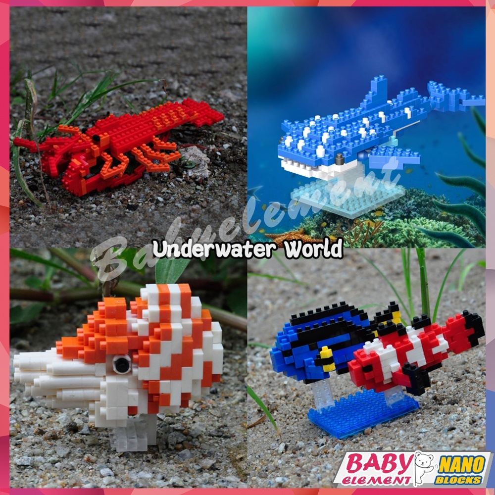 Nano blocks MINI Underwater World Building Blocks Small animal model toys DIY cute boys girls ...