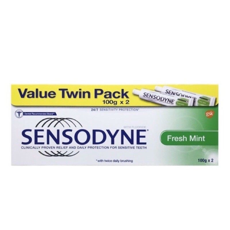 Sensodyne fresh mint Value Twin Pack 2 x 100g toothpaste Exp 3/2027 ...