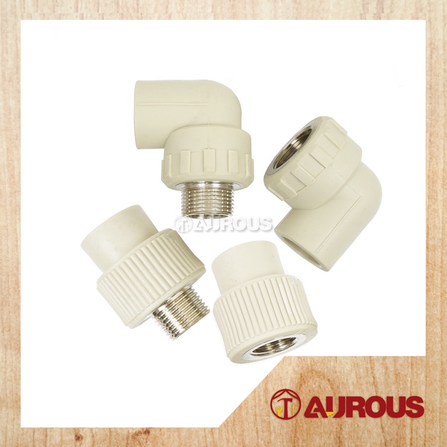 MALE / FEMALE PPR FITTING THREADED WITH METAL INSERT (ADAPTOR / ELBOW ...