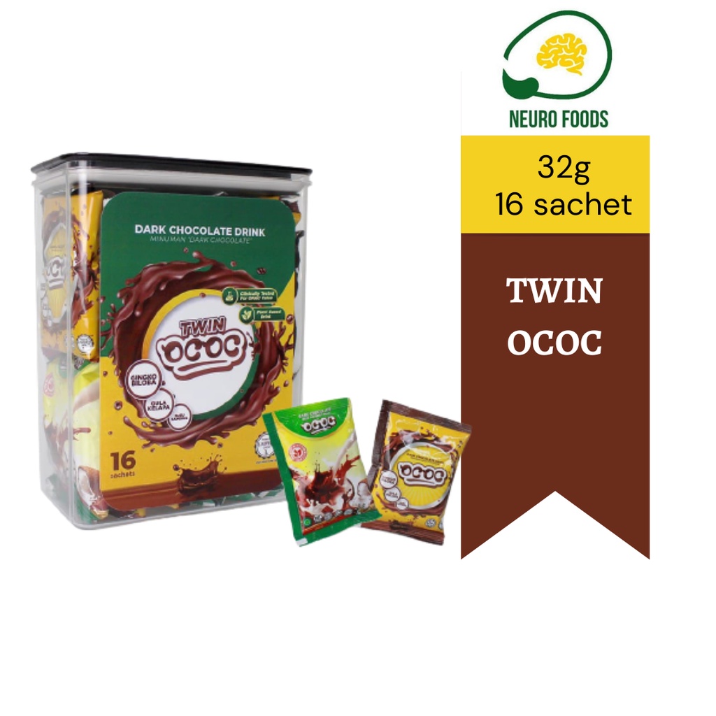 OCOC Twin Ococ Dark Chocolate Drink Hot 8 sachet Vegan Ococ 8 sachet ...