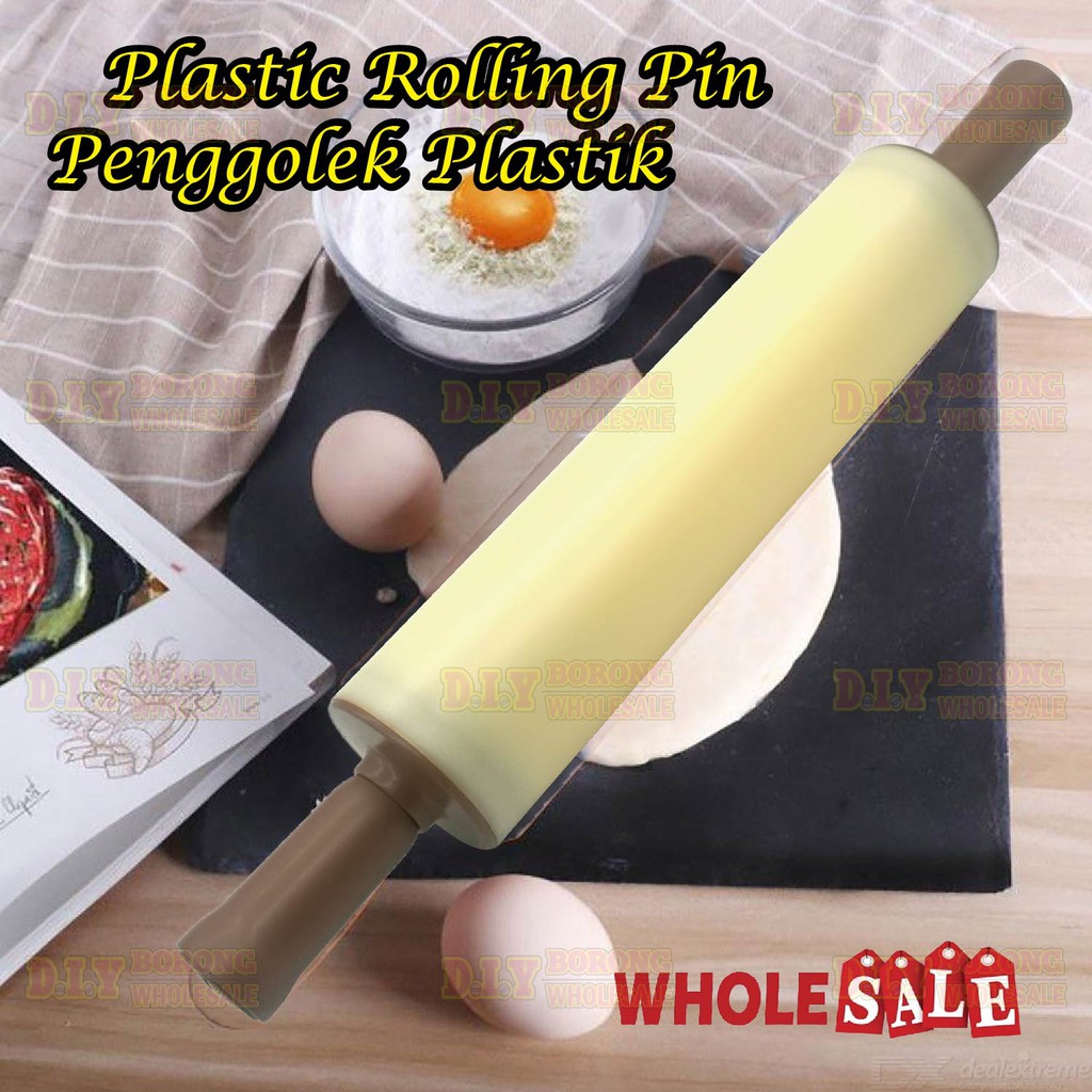 Penggolek Plastik Plastic Rolling Pin Pastry Dough (Pemegang Bergerak ...