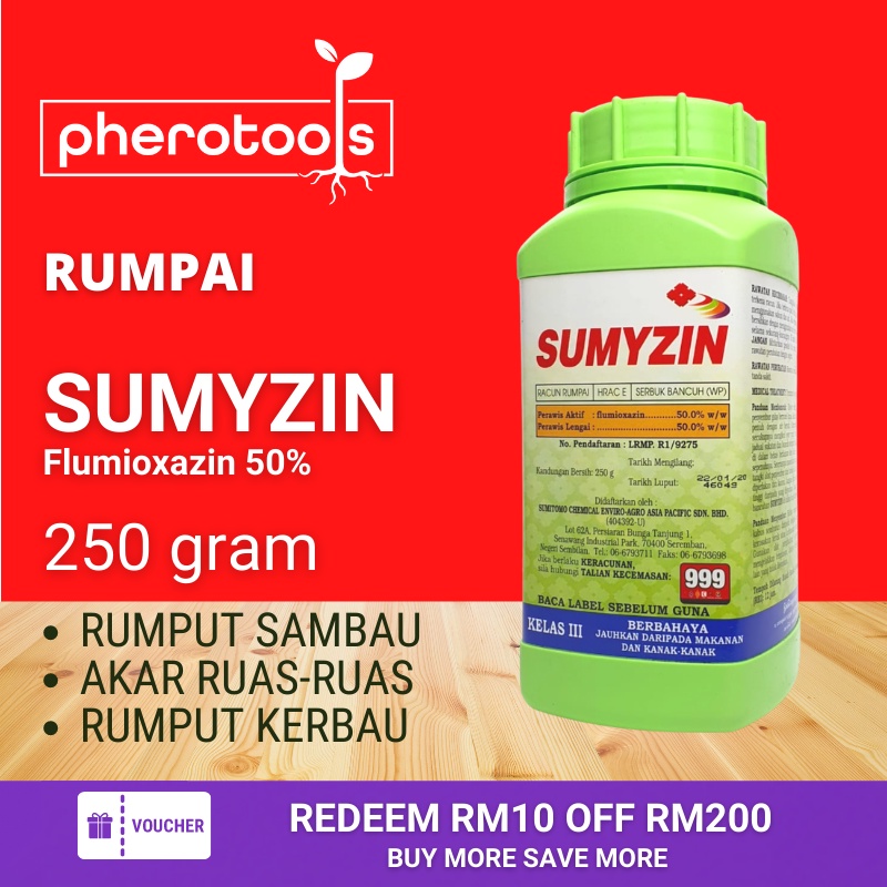 Pherotools Sumyzin Flumioxazin 50% (250g) Herbicide Rumput sambau ...