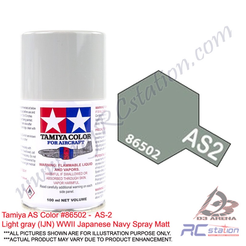 Tamiya AS Color #86502 - AS-2 Light gray (IJN) WWII Japanese Navy Spray ...