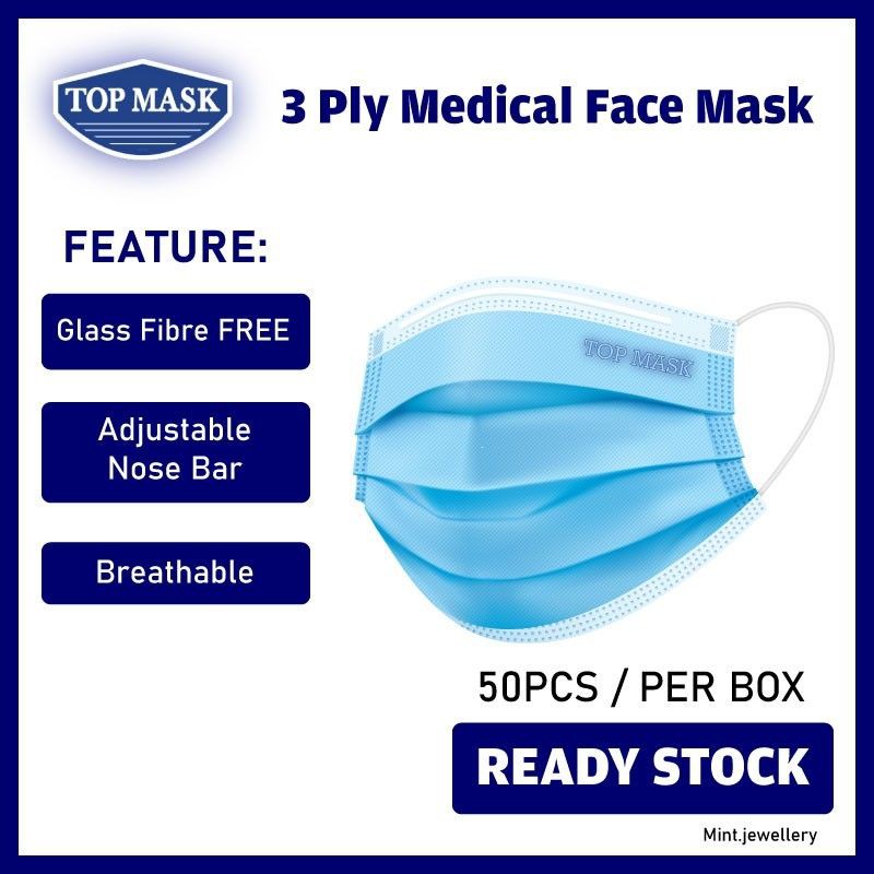 [Factory Price] White/Blue Top Mask 3 Ply Medical Face Mask by Top ...