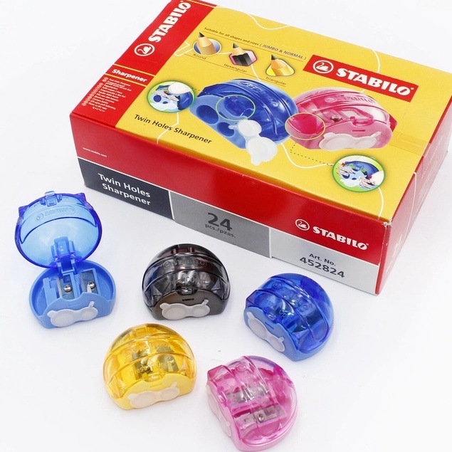 Stabilo Normal Jumbo Pencil Sharpener Twin Holes 4528 Pengasah pensel ...