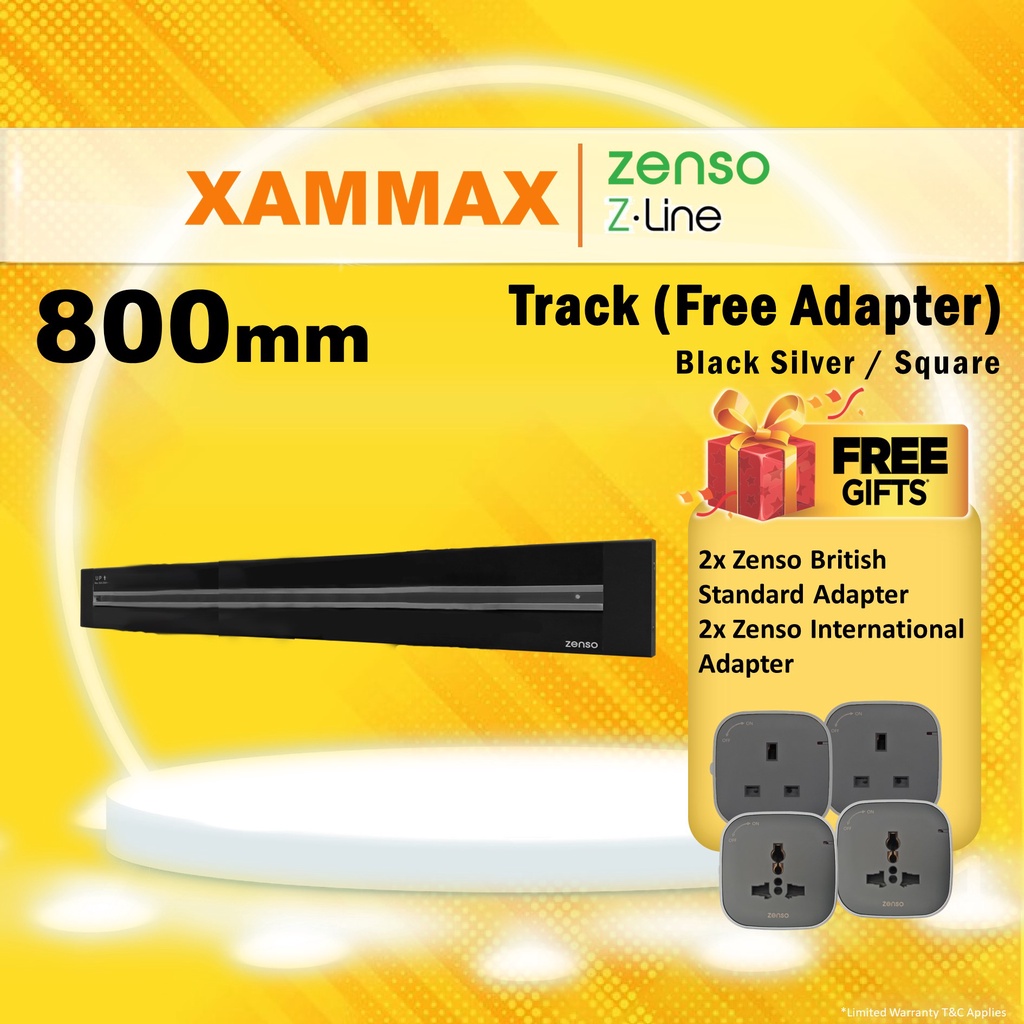 Zenso Z-Line PLS800 Modular Power Track (800mm) (Wall Mounted) + 2 ...