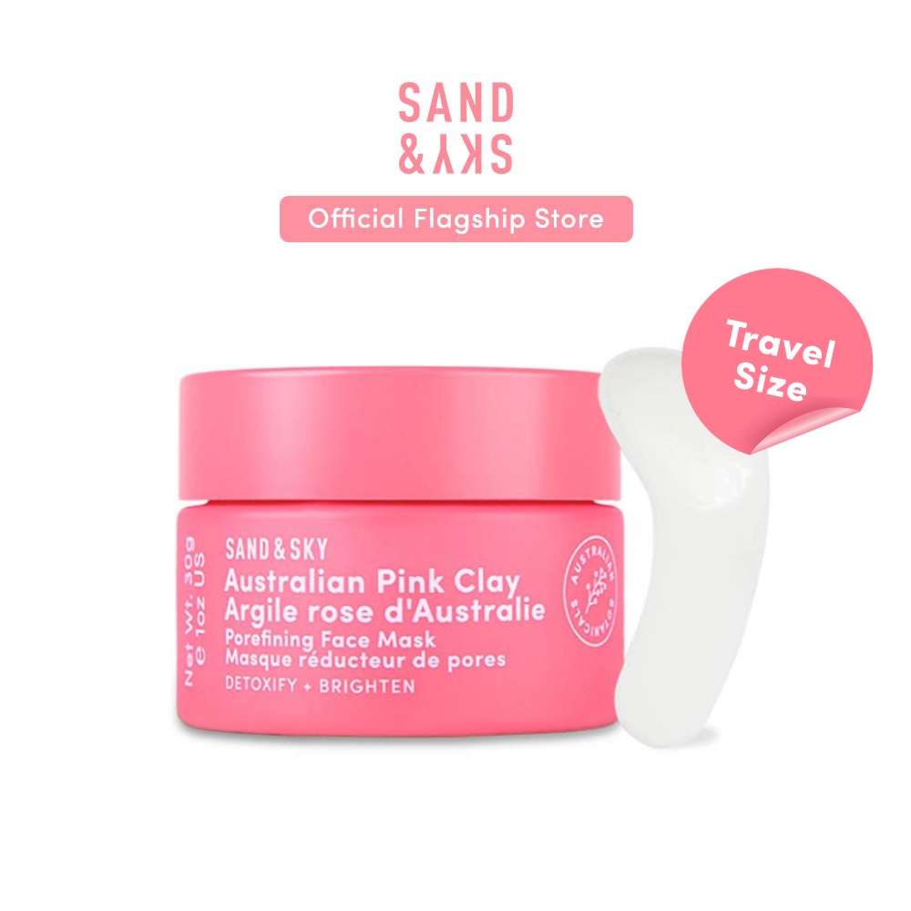 Sand And Sky Australian Pink Clay Porefining Face Mask Travel Sized