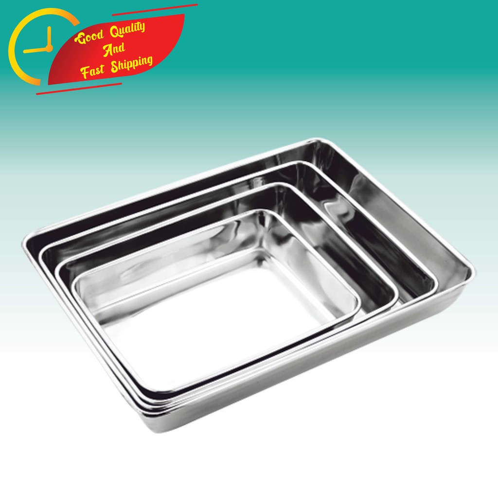 MAS Stainless Steel Food Tray / Rectangular Tray / Buffet Tray / Bekas ...