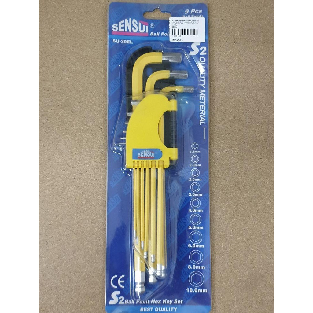 SENSUI 9PCS Ball Point Extra Long Allen Key Wrench Set CR-V Material ...