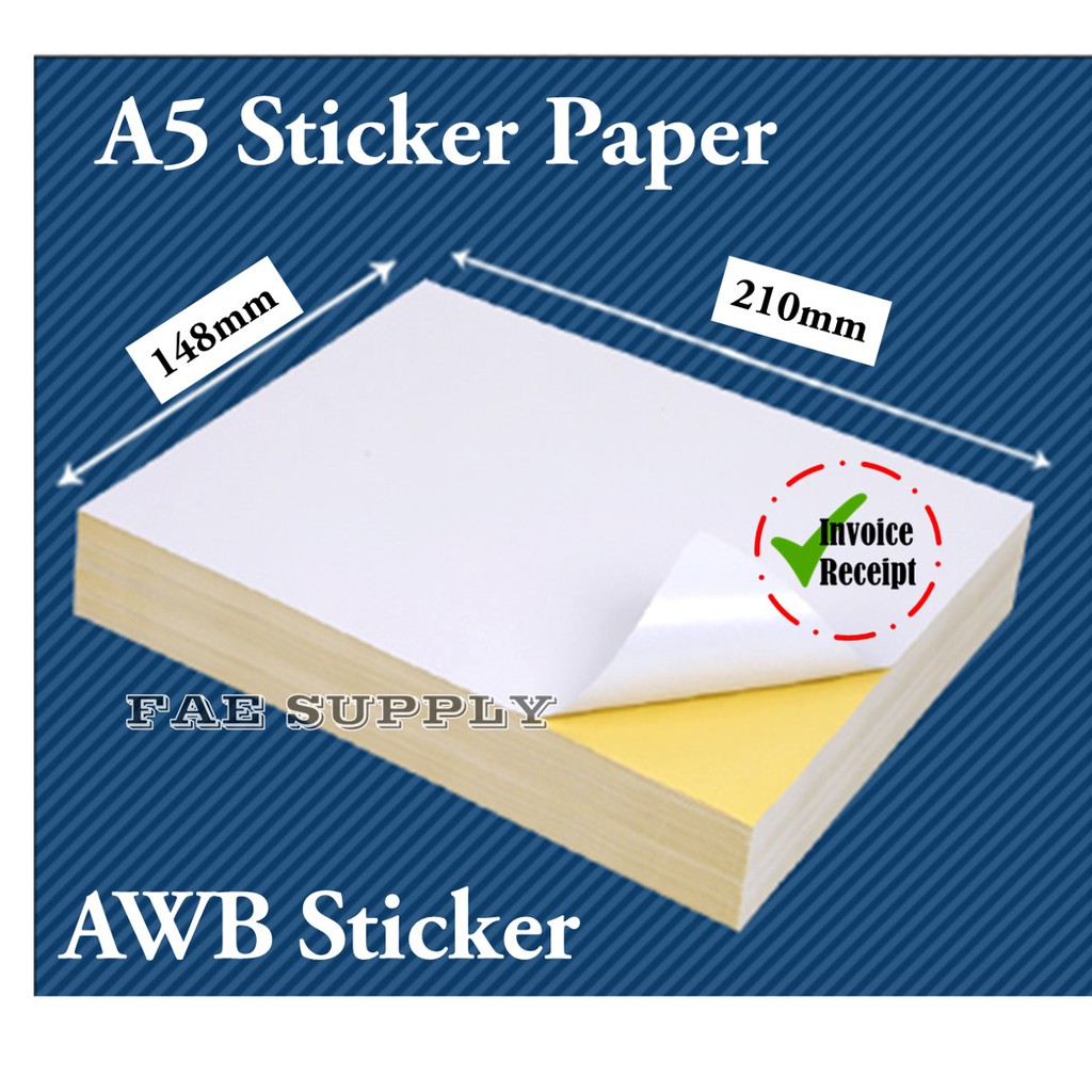 100pcs A5 A6 Sticker Paper AWB Poslaju DHL J&T lazada AirWayBill ...