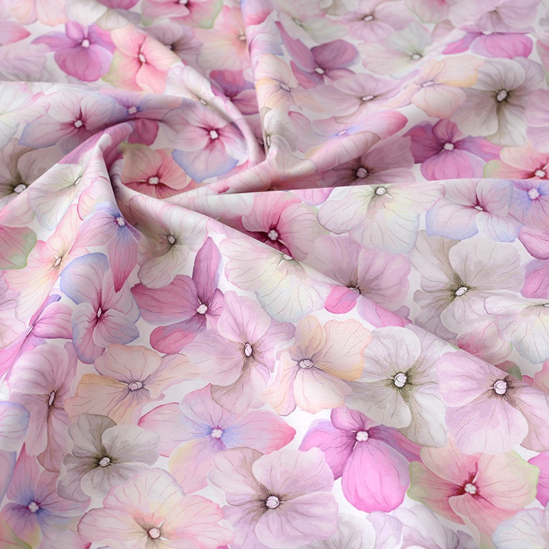 Premium 100% Pure Cotton Printed Fabric with Floral Motif / Kain Cotton ...