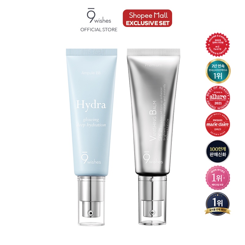 9wishes BB Cream & Tone Up Cream Duo Set For Non-Sticky Make Up - Hydra ...