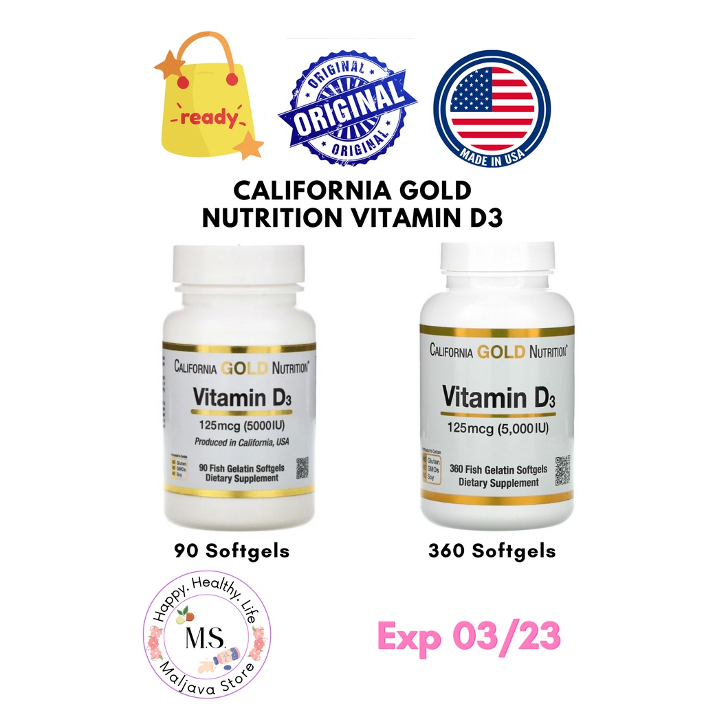 [Ready Stock] California Gold Nutrition Vitamin D3, 125 mcg (5,000 IU ...