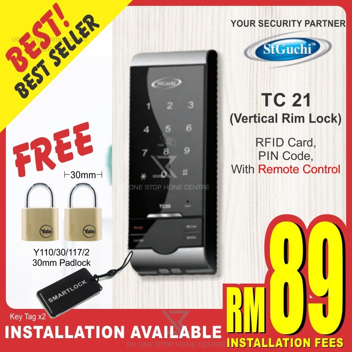 10.10 ST GUCHI SGDL TC 21 SECURITY DIGITAL DOOR LOCK / FREE YALE ...