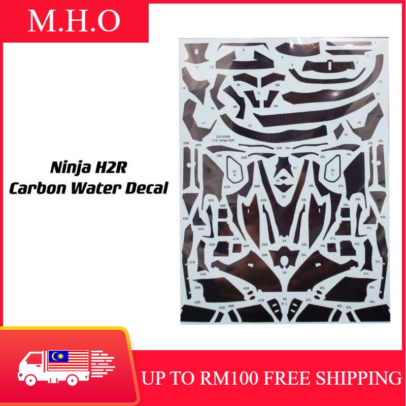 Ninja H2R Carbon Decal For Tamiya 1/12 Ninja H2R 14131 Motorcycle Model ...