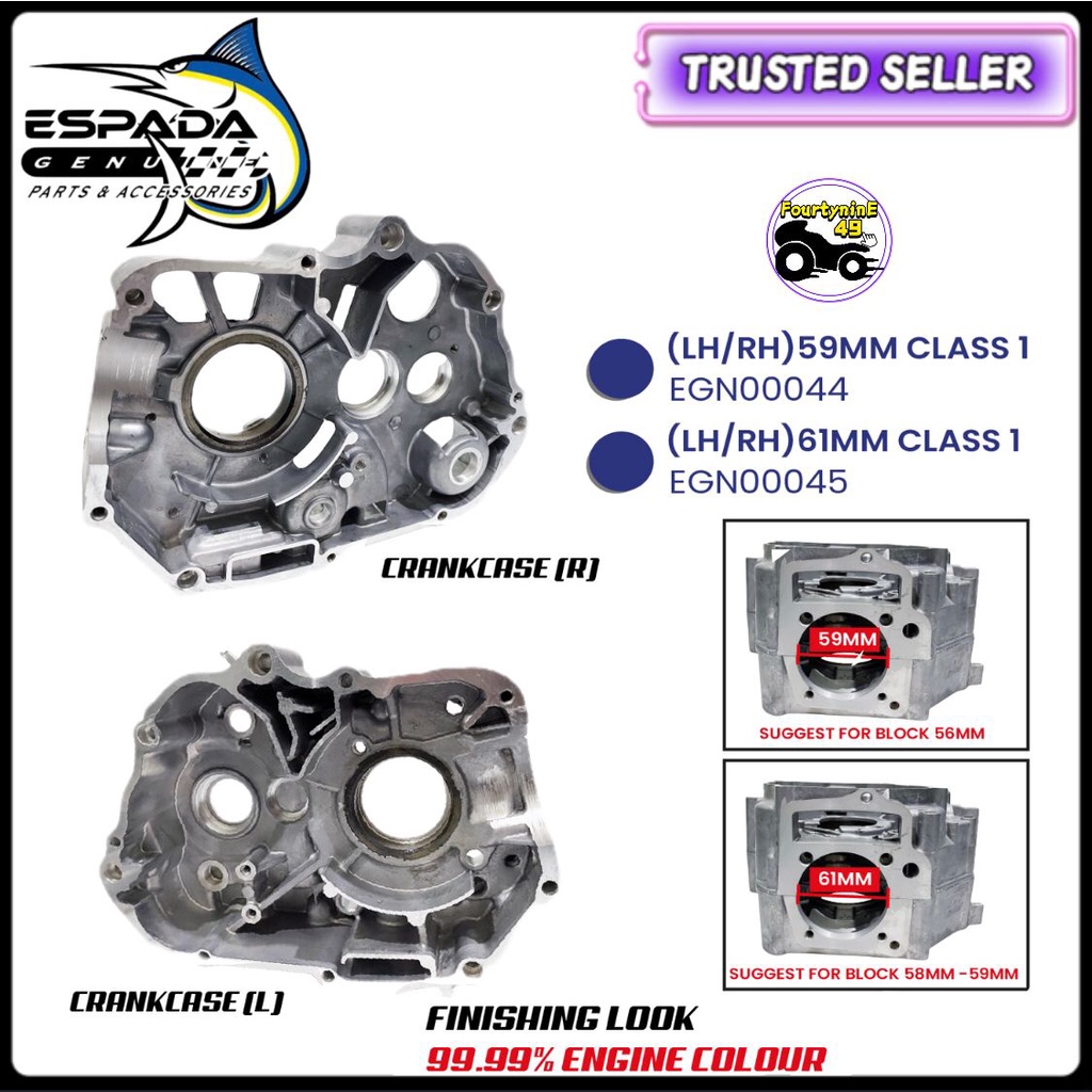 EX5 CLASS 1 / DREAM CRANKCASE 61MM ( FOR BLOCK 58MM ) ESPADA ENGINE ...