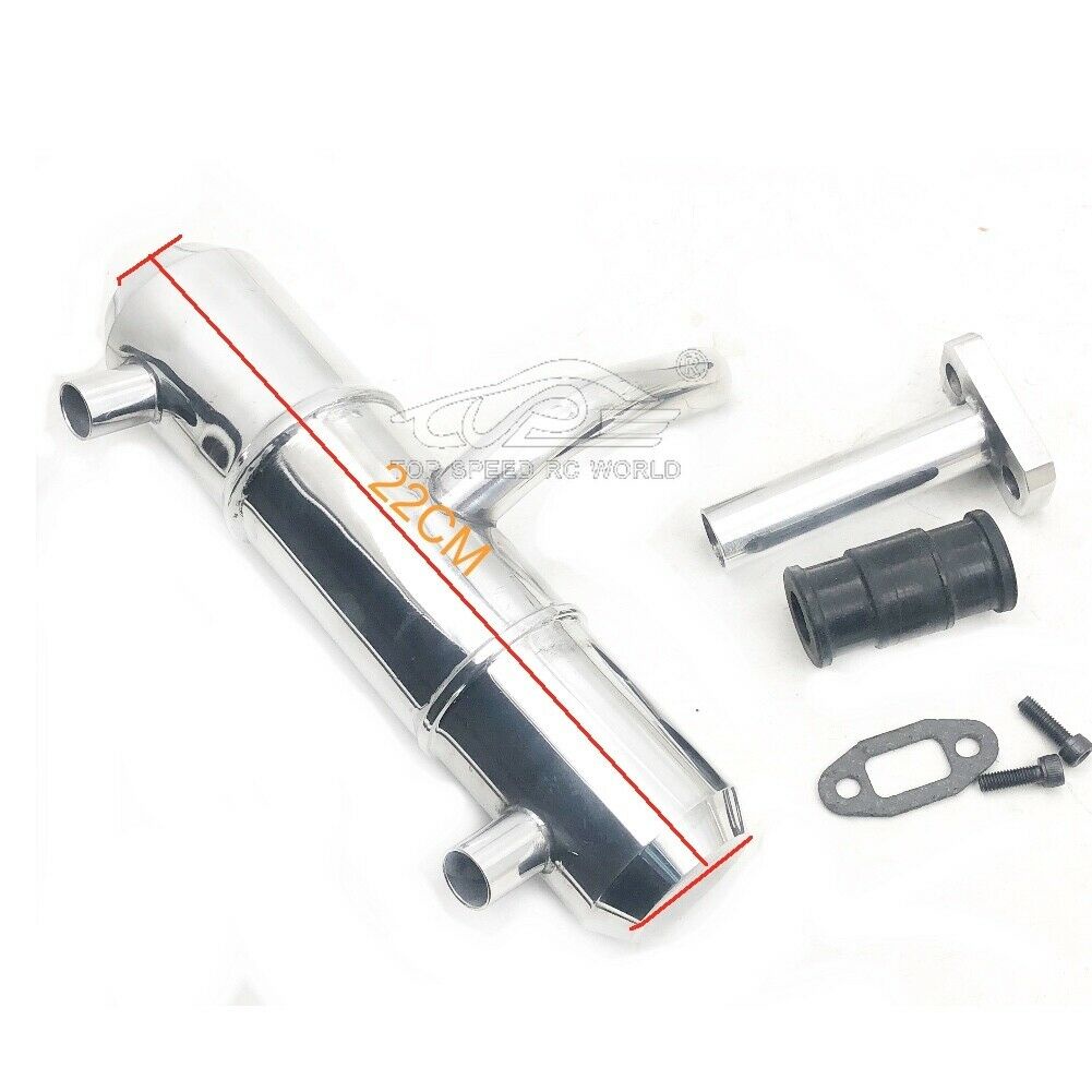 Aluminum Twin Tuning Exhaust Pipe for 1/5 HPI Rovan KM Rofun Baja 5B SS ...