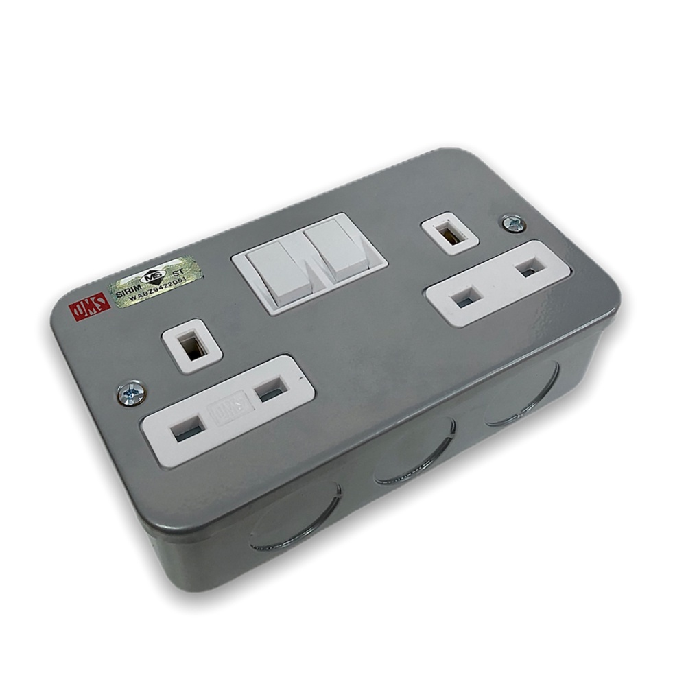 UMS / FOCUS 13AMP 2GANG SWITCHED SOCKET OUTLET (METAL CLAD) 2213M ...